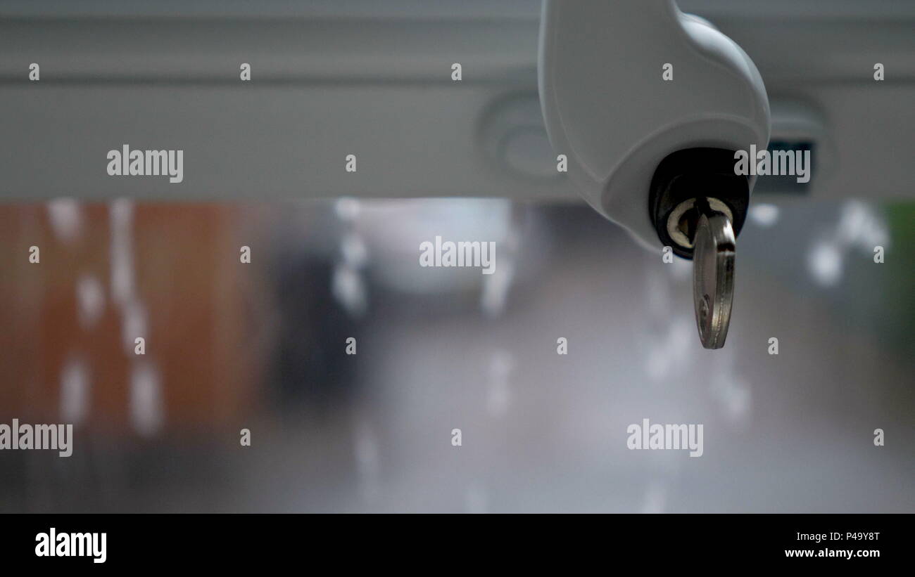 Large rain drops strike open window pane during heavy shower in England Stock Photo - Alamy
