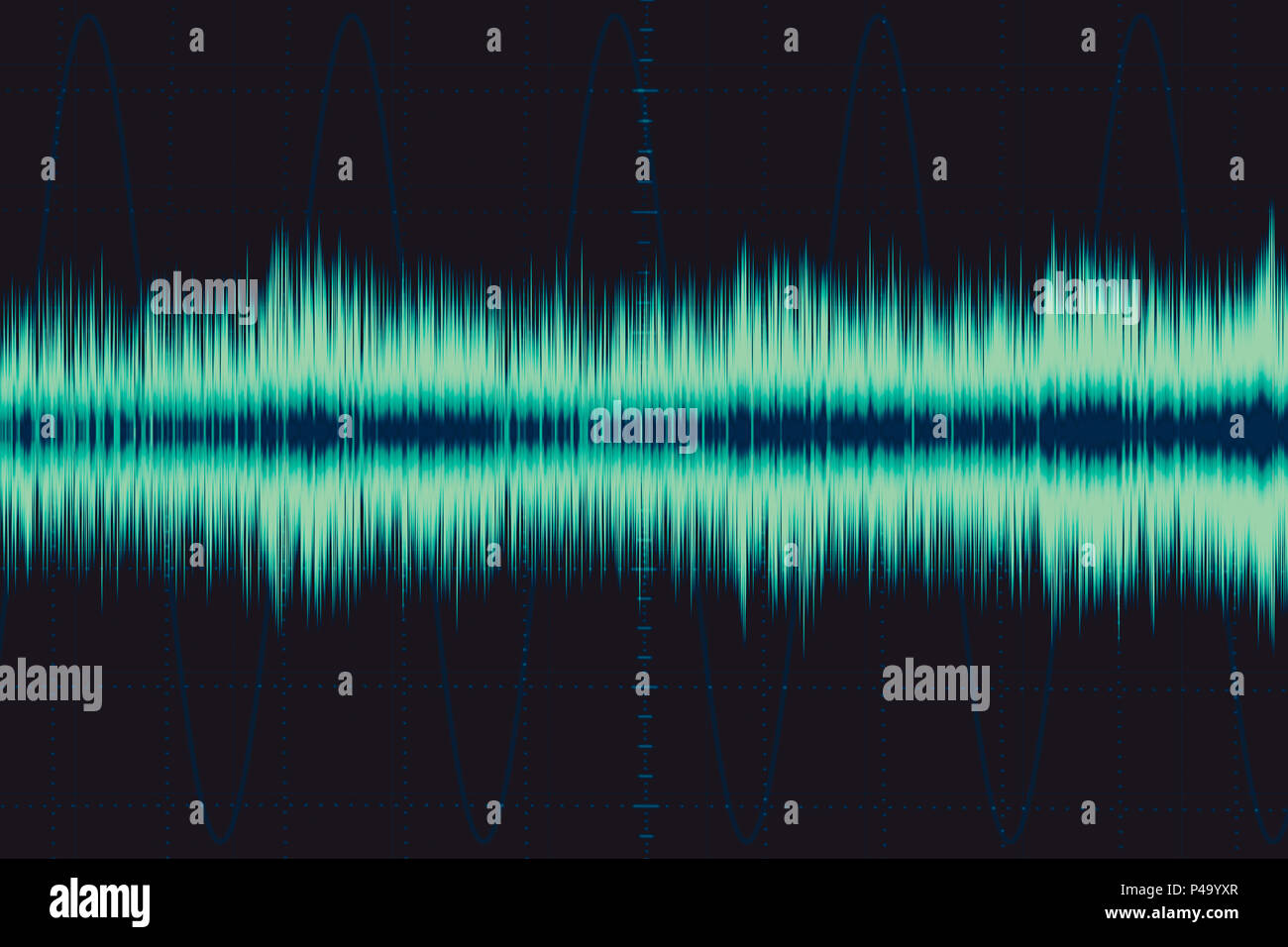 electronic wave. sound frequency wave. oscilloscope digital waveform ...