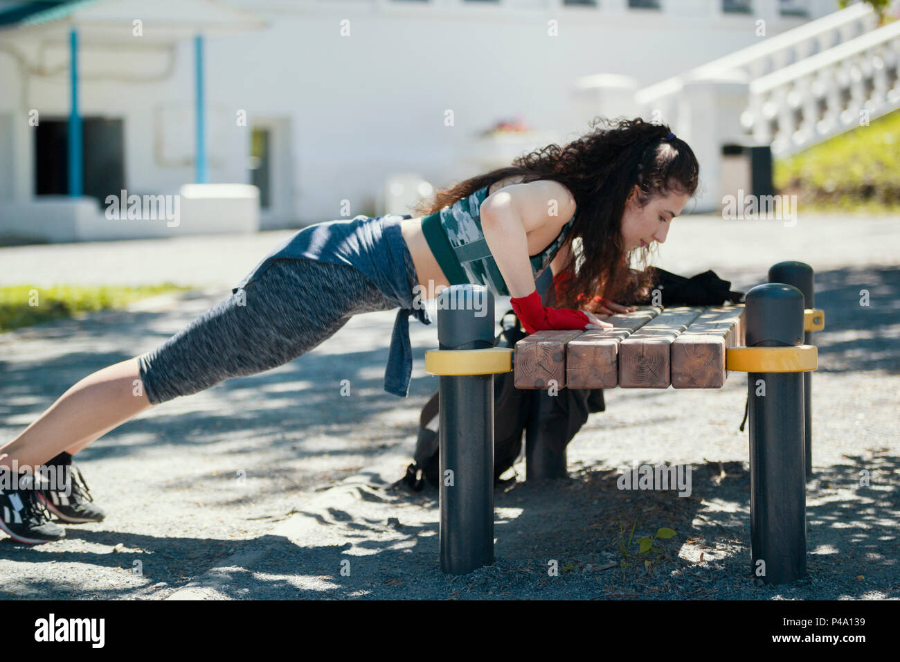 Pushups outdoor friends hi-res stock photography and images - Alamy