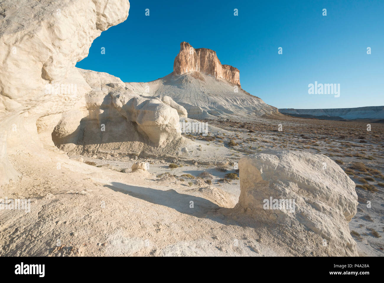 Rock formations at Boszhira at Caspian Depression desert, Aktau ...