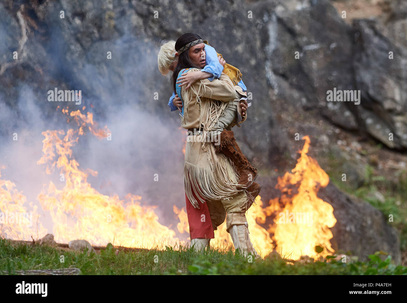 Lennestadt, Germany. 21st June, 2018. Jean-Marc Birkholz as 'Winnetou ...