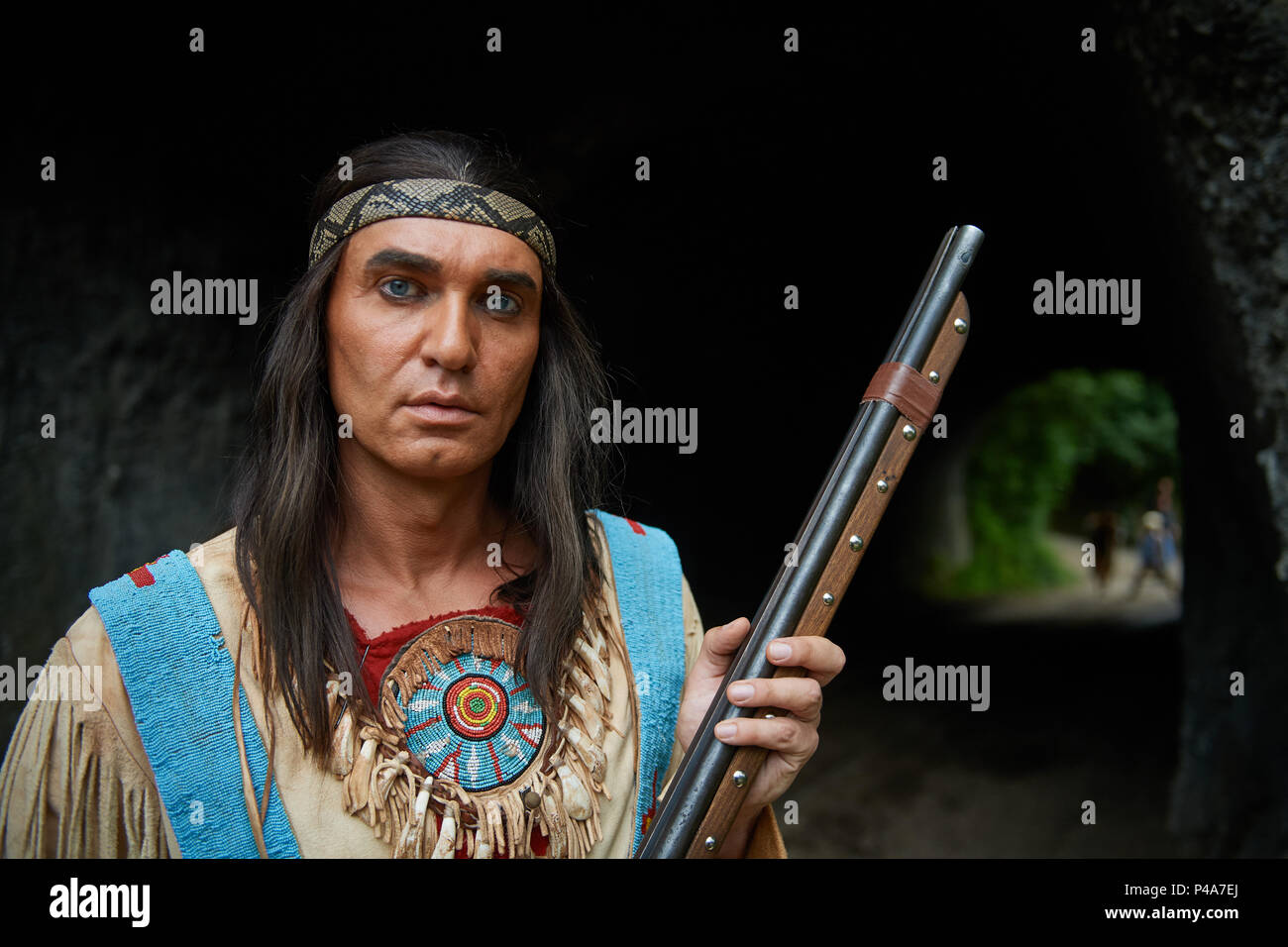 Lennestadt, Germany. 21st June, 2018. Jean-Marc Birkholz as 'Winnetou ...