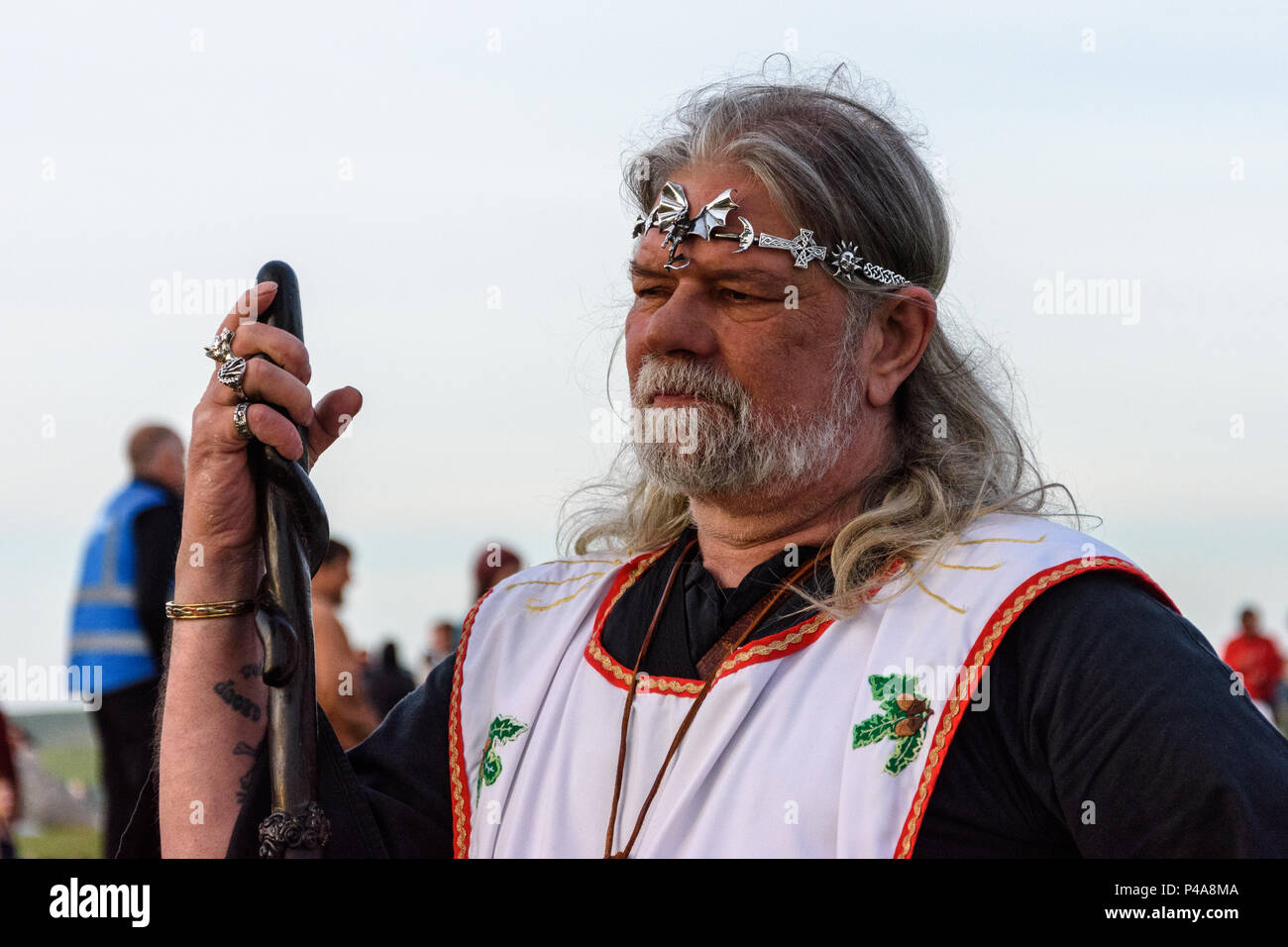 Stonehenge, Amesbury, 21st June 2018, Arthur Uther Pendragon neo druid ...