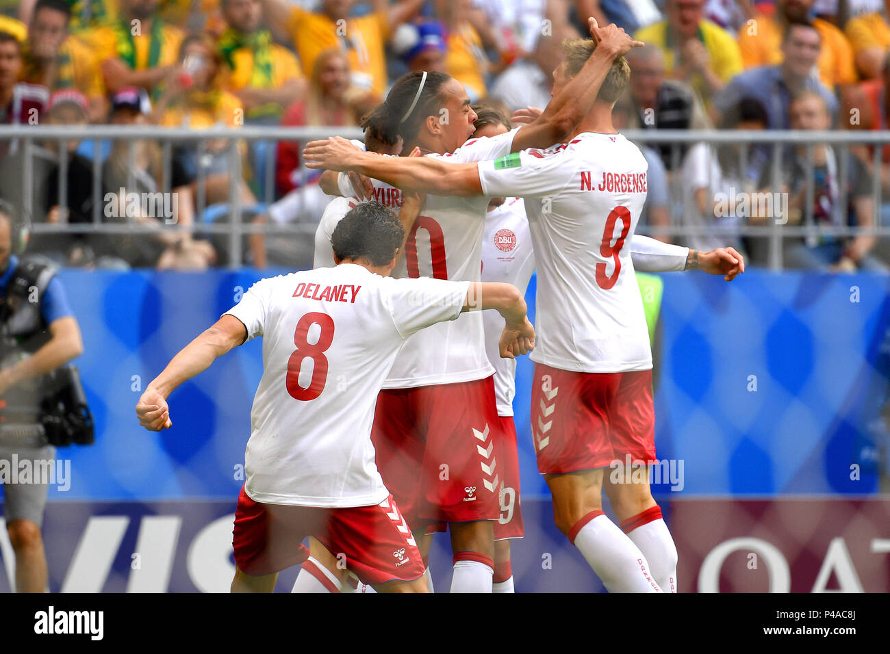 collective goal cheering for Christian ERIKSEN (DEN) after goal to 1-0 ...
