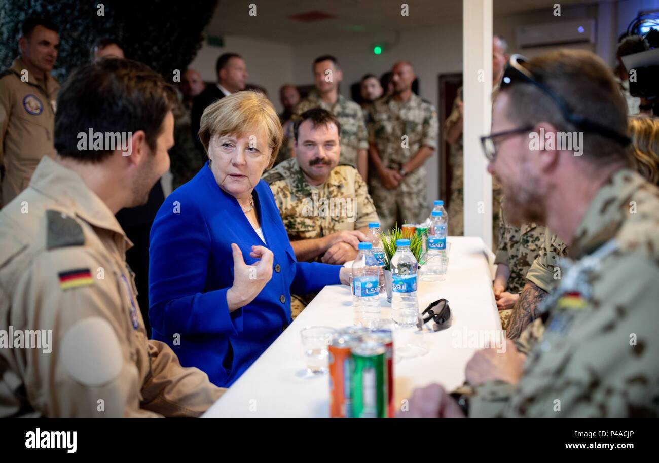 Jordan, Amman. 21st June, 2018. German chancellor Angela Merkel (CDU ...