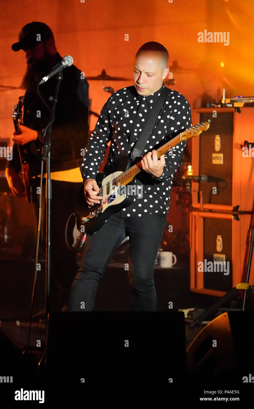 London, UK. 21st June, 2018. Stuart Braithwaite of Mogwai performing ...