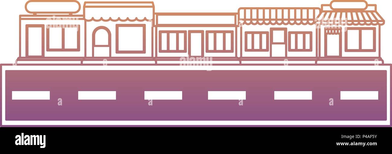 street with stores over white background, vector illustration Stock ...