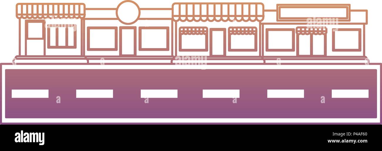 street with stores over white background, colorful design. vector ...