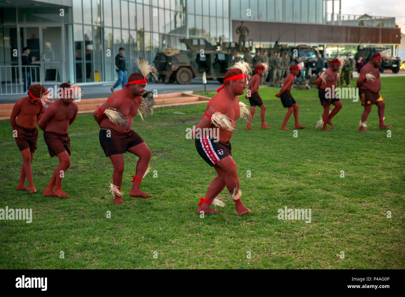 Local Aboriginal people perform a welcome to country indigenous dance ...