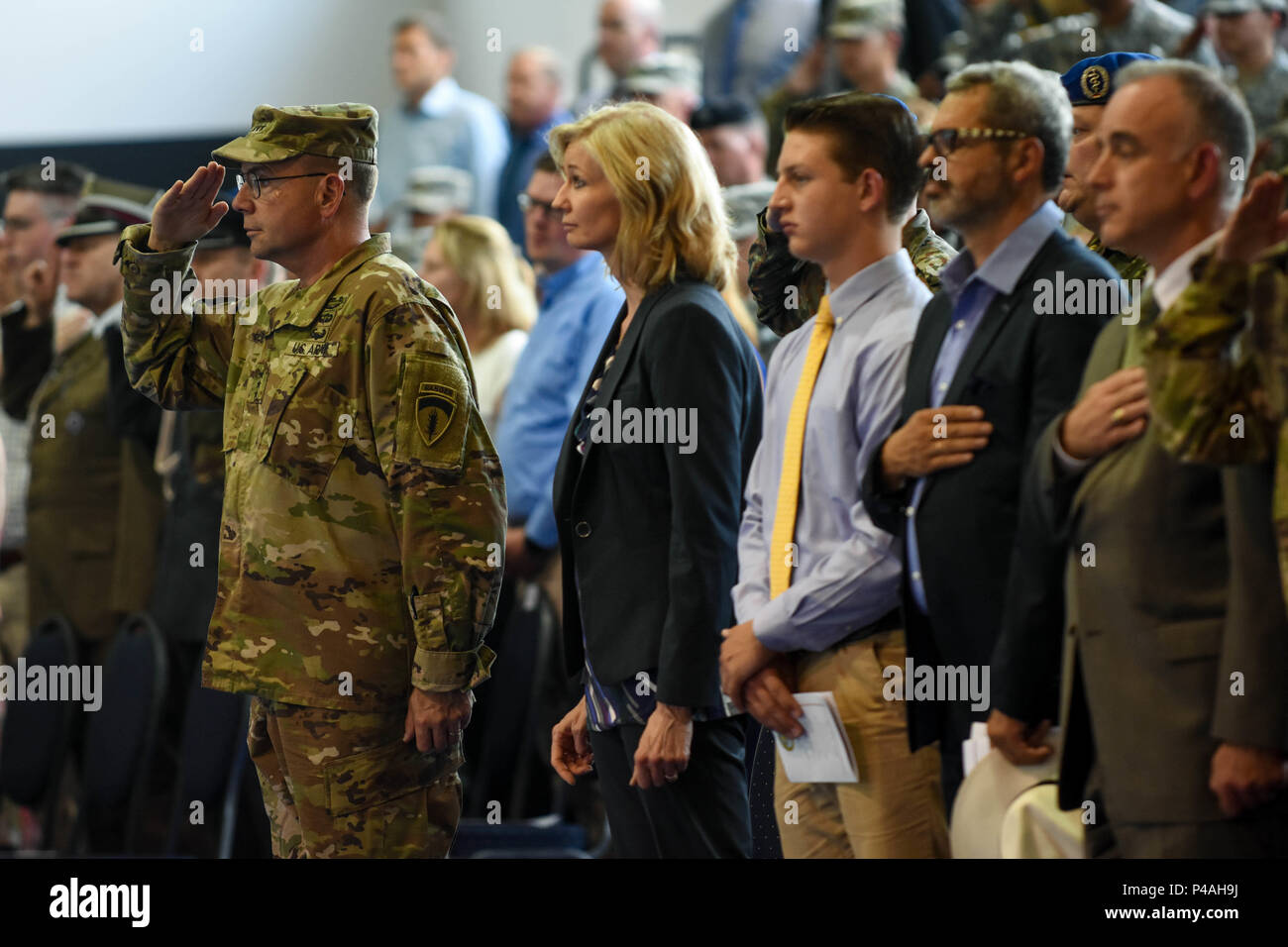 Lt. Gen. Ben Hodges, U.S. Army Europe Commanding General, renders ...