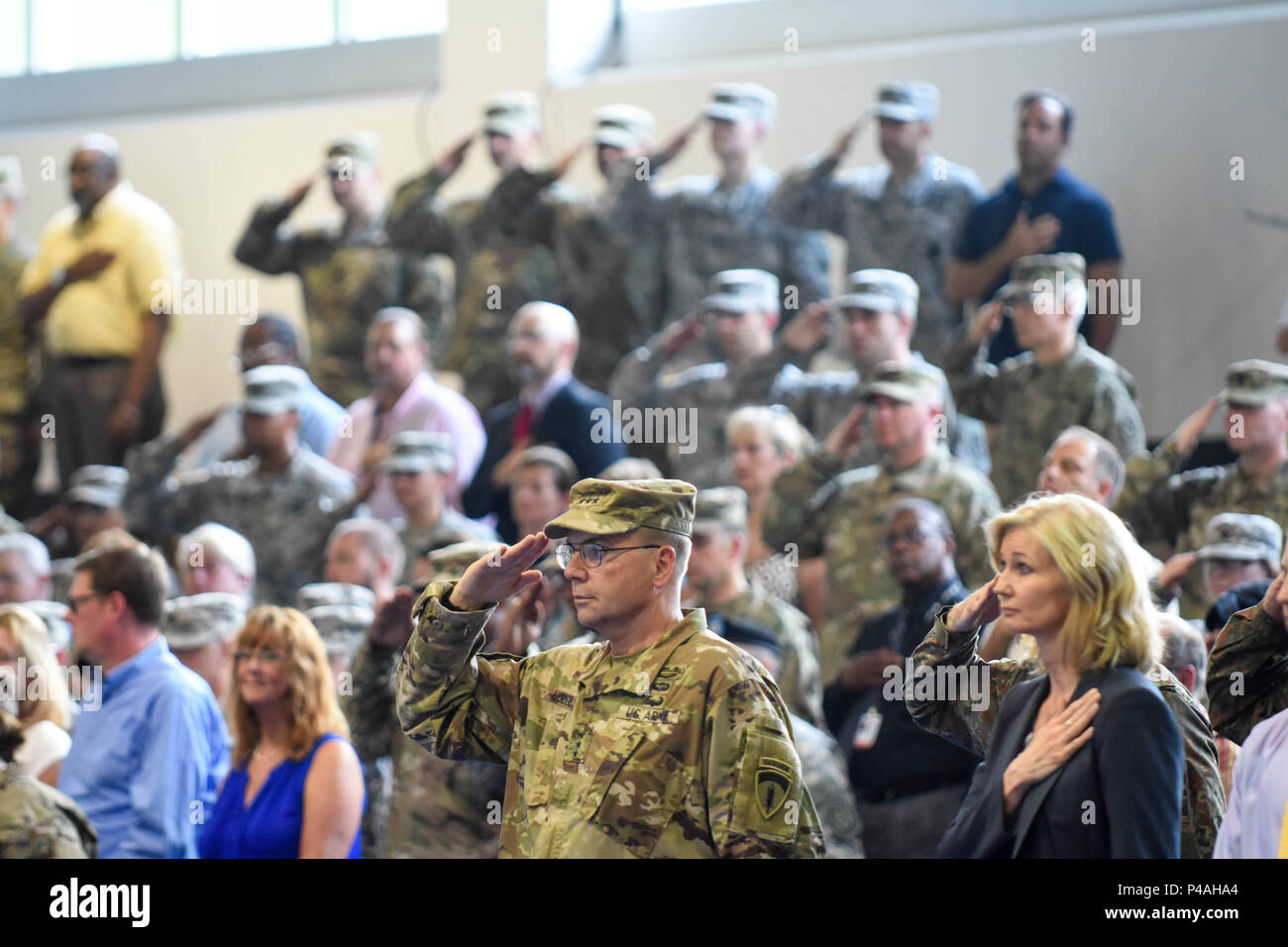 Lt. Gen. Ben Hodges, U.S. Army Europe Commanding General, renders ...