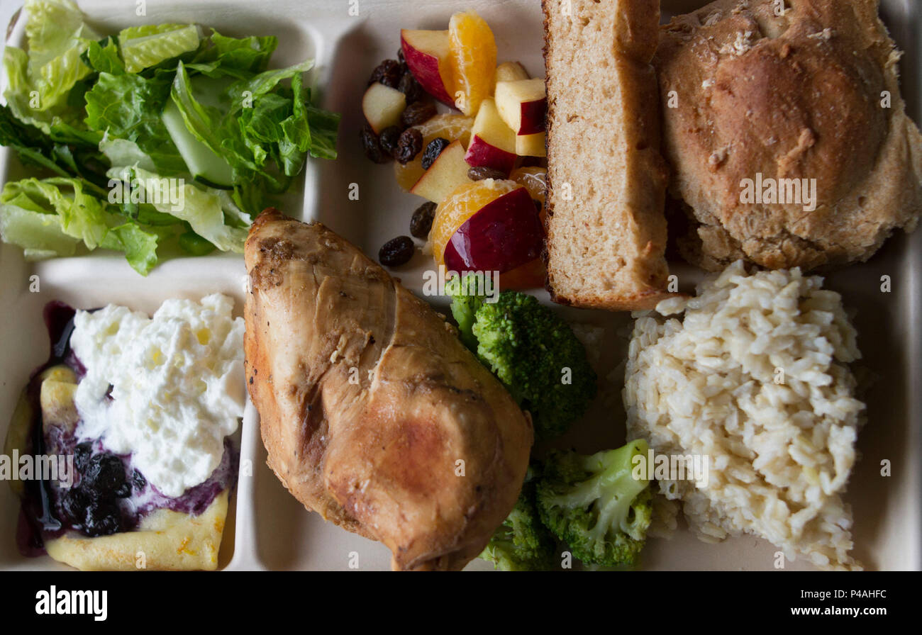 A tray of lunch prepared by U.S. Army Reserve culinary specialists from ...