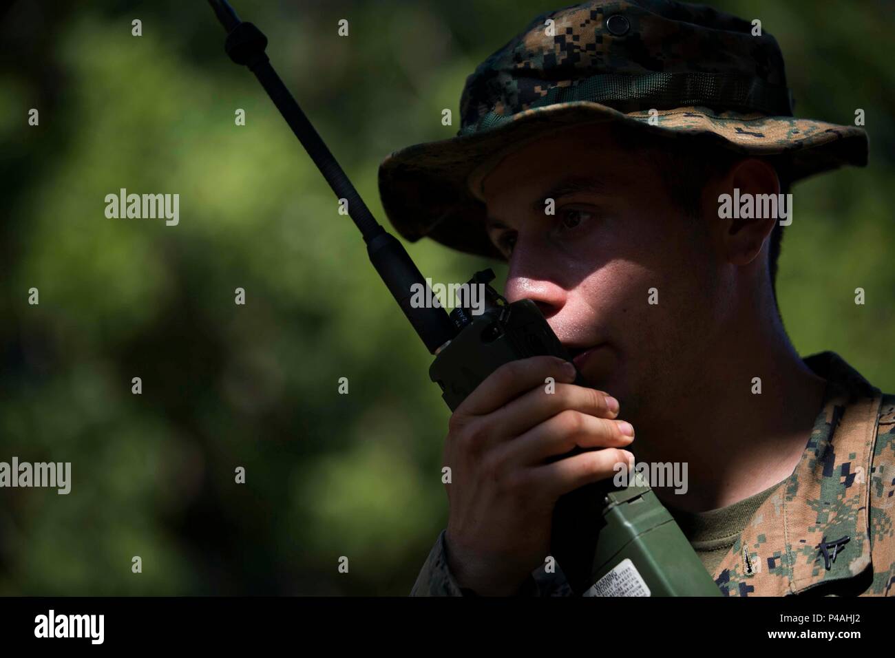 U.S. Marine Lance Cpl. Jose Meza, communications specialists, with Task ...