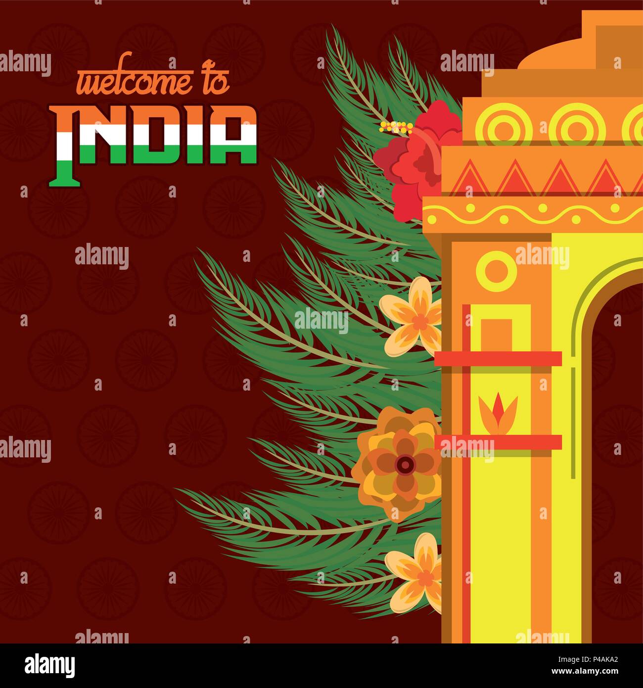 Welcome to india card Stock Vector Image & Art - Alamy