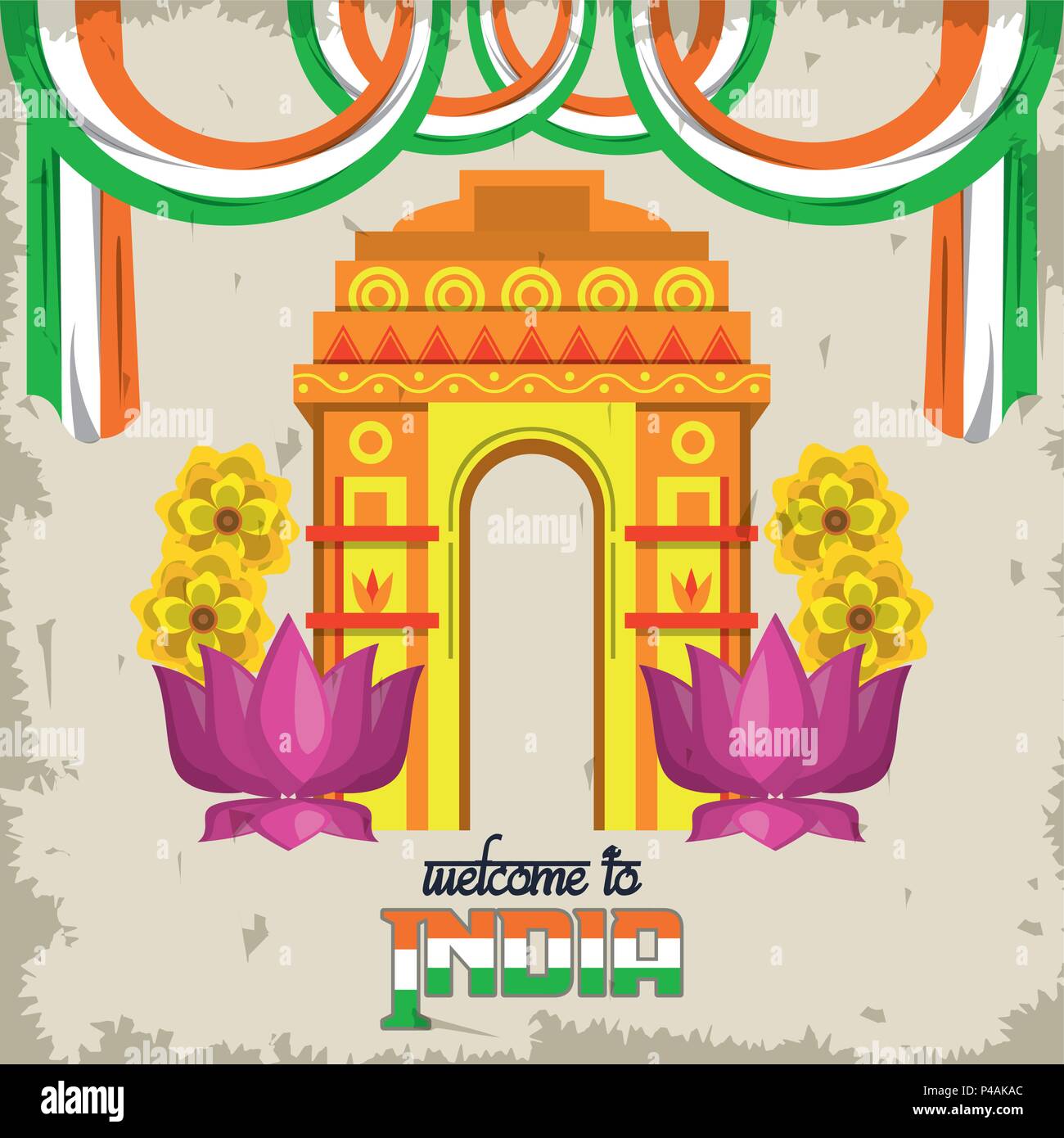 Welcome to india card Stock Vector Image & Art - Alamy