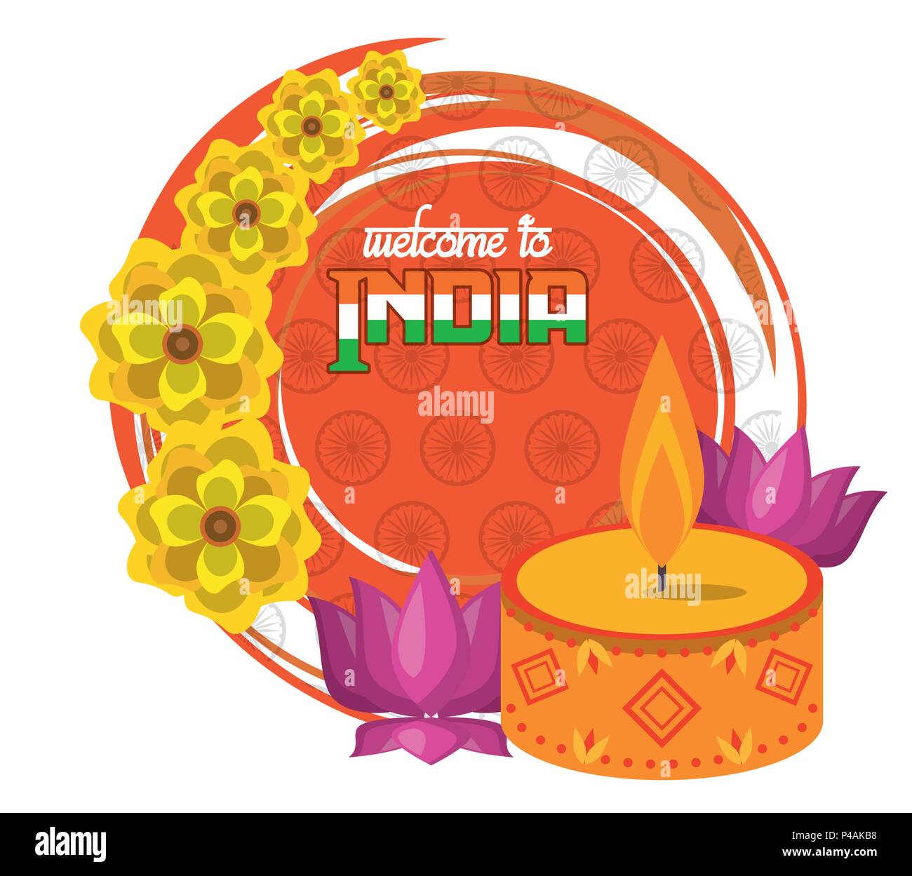 Welcome to india card Stock Vector Image & Art - Alamy