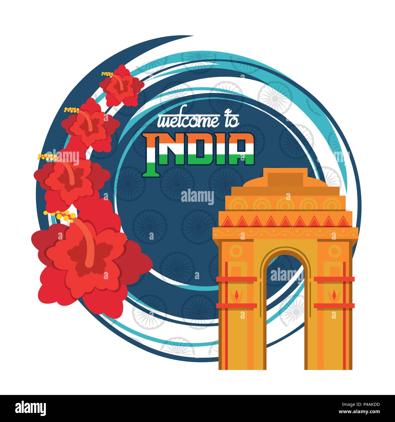 Welcome to india card Stock Vector Image & Art - Alamy
