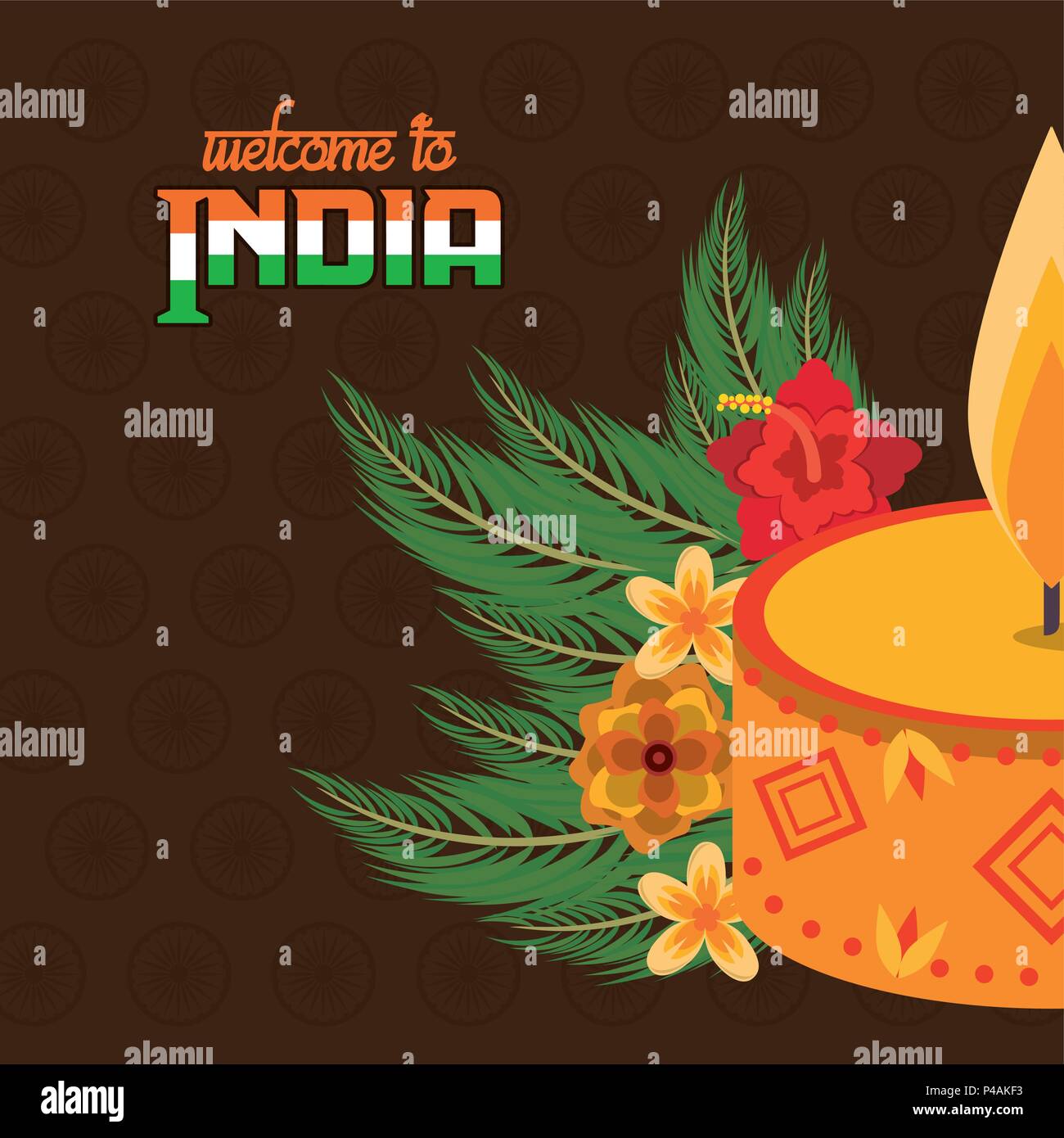 Welcome to india card Stock Vector Image & Art - Alamy