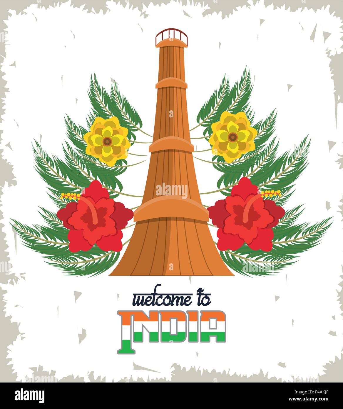 Welcome to india card Stock Vector Image & Art - Alamy