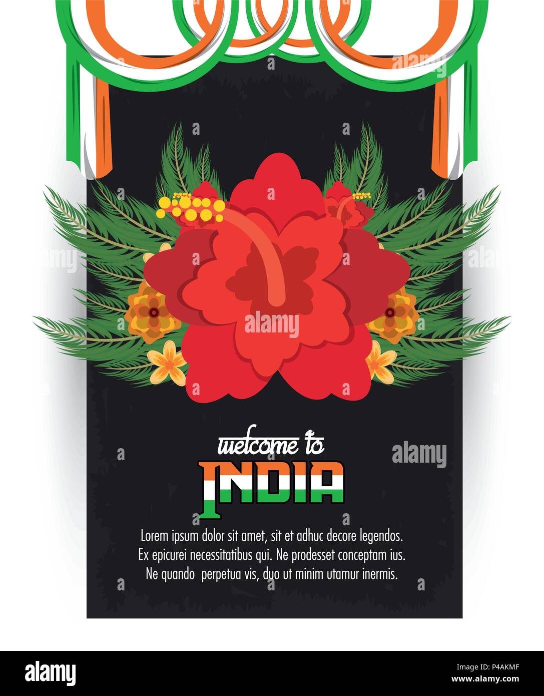 Welcome to india card Stock Vector Image & Art - Alamy
