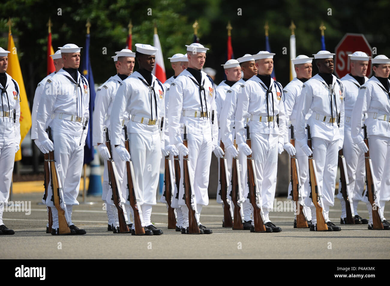 WASHINGTON D.C. - Members of the U.S. Navy's Ceremonial Guard conduct a change of command ...
