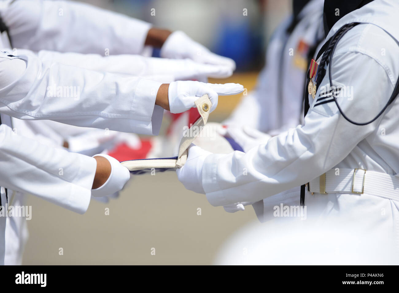 WASHINGTON D.C. - Members of the U.S. Navy's Ceremonial Guard conduct a change of command ...