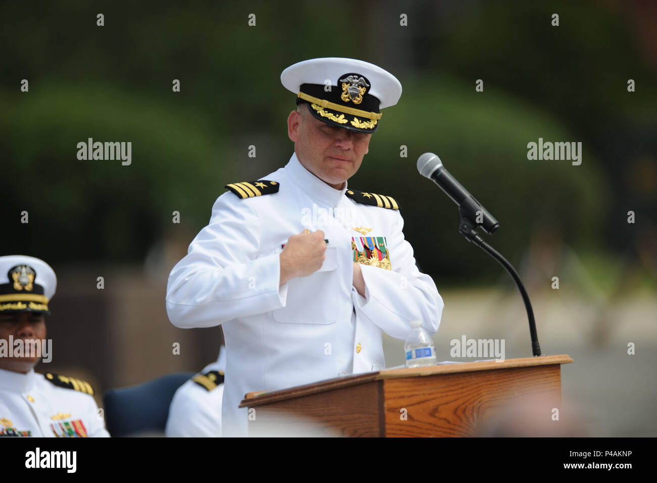 WASHINGTON D.C. - Members of the U.S. Navy's Ceremonial Guard conduct a change of command ...