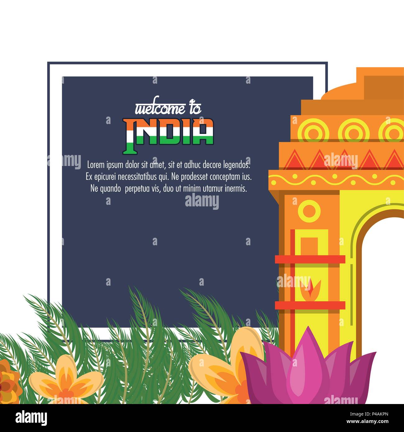 Welcome to india card Stock Vector Image & Art - Alamy