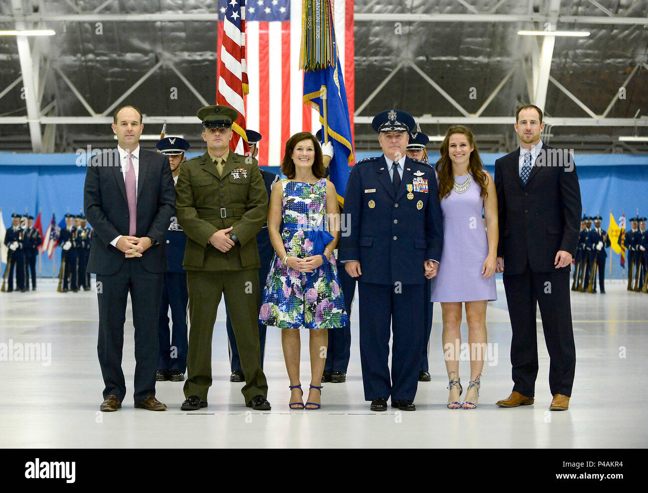 Air Force Chief of Staff Gen. Mark A. Welsh III stands with his family, sons Mark A. Welsh IV ...