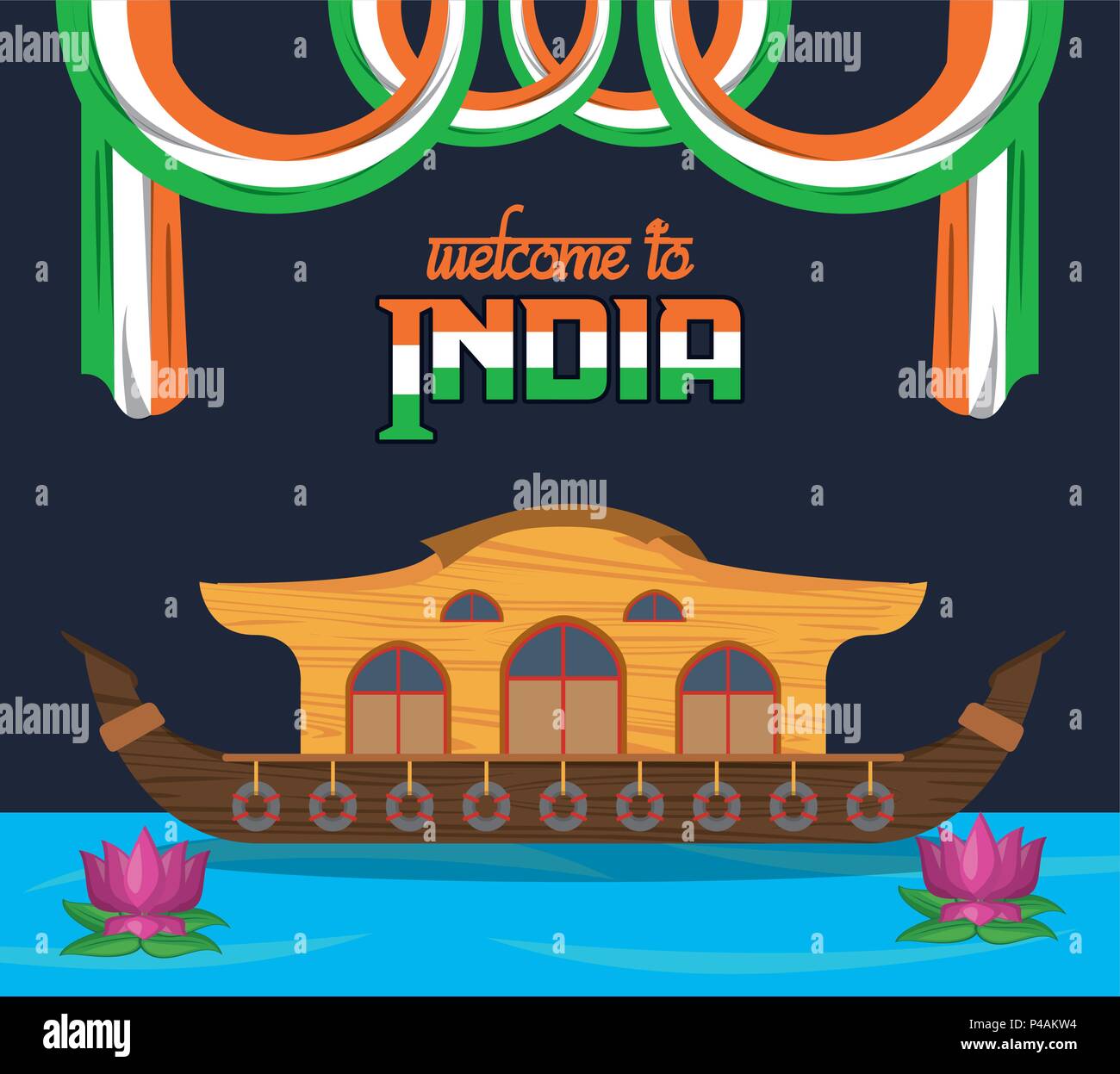 Welcome to India card Stock Vector Image & Art - Alamy