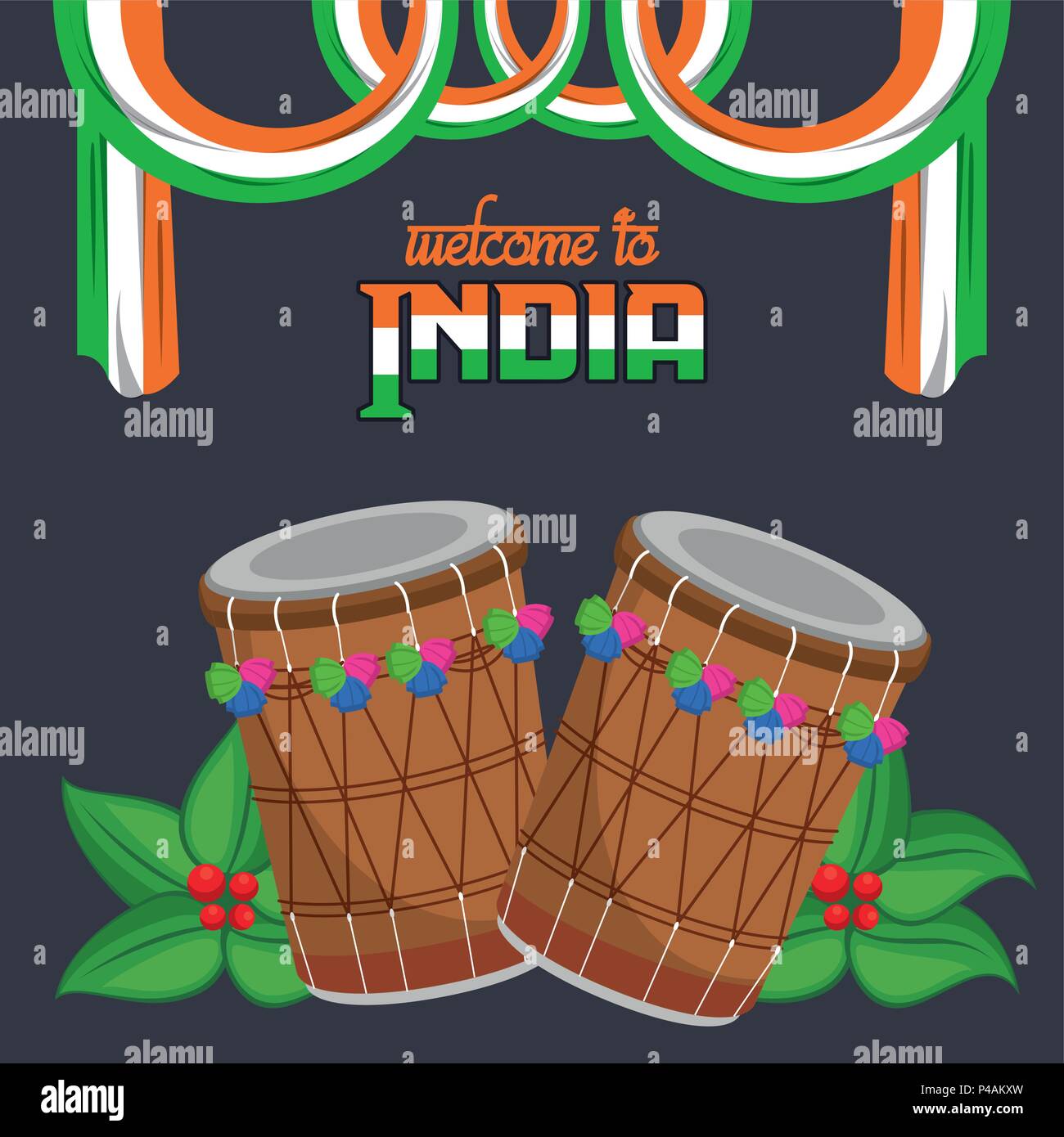 Welcome to India card Stock Vector Image & Art - Alamy