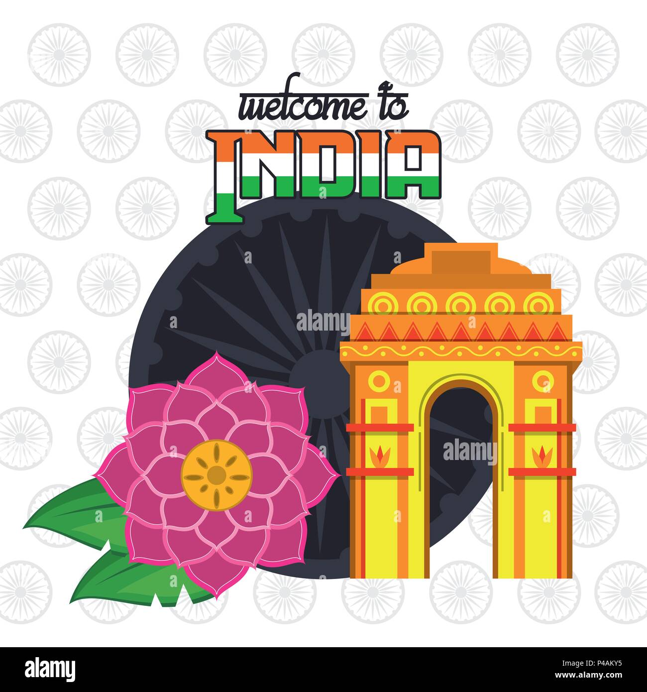 Welcome to India card Stock Vector Image & Art - Alamy