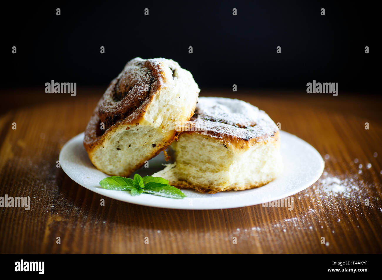 sweet buns with poppy seeds Stock Photo - Alamy