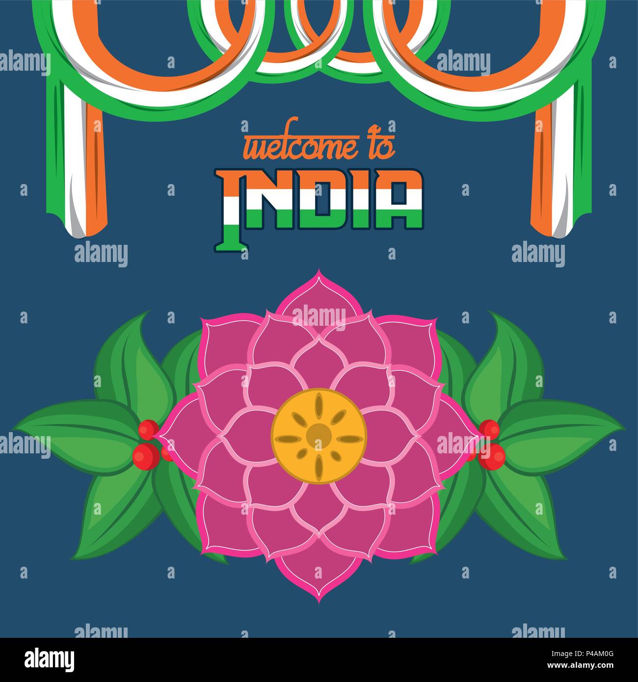Welcome to India card Stock Vector Image & Art - Alamy