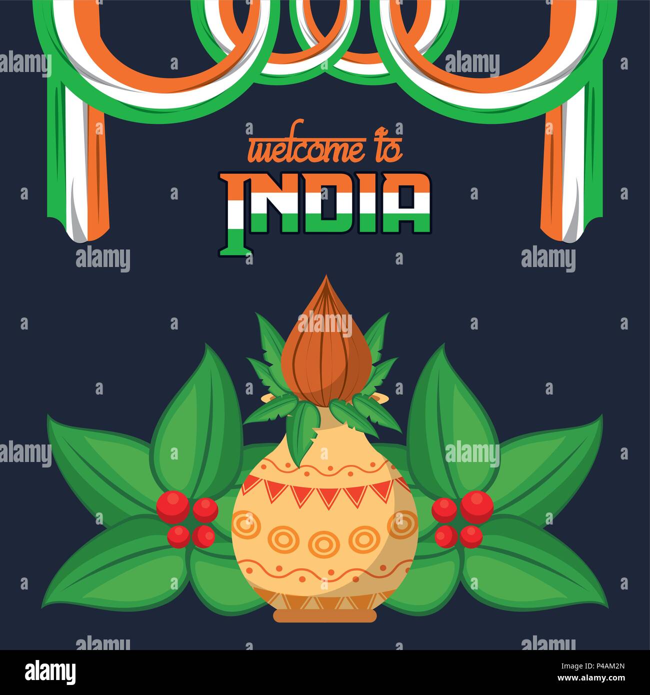 Welcome to India card Stock Vector Image & Art - Alamy