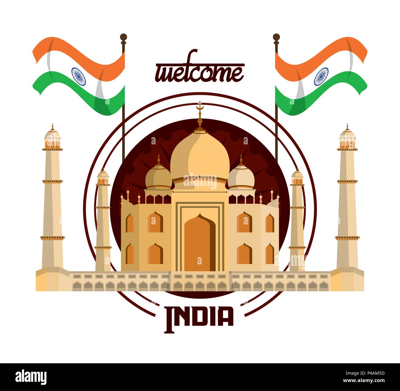 Welcome to india card Stock Vector Image & Art - Alamy