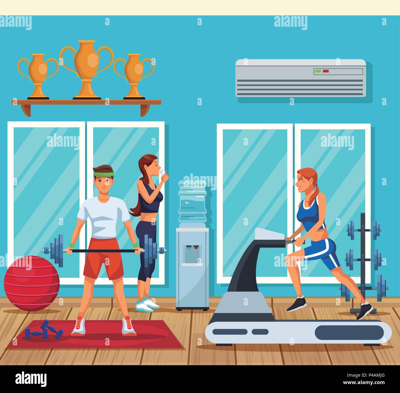 People in the gym Stock Vector Image & Art - Alamy