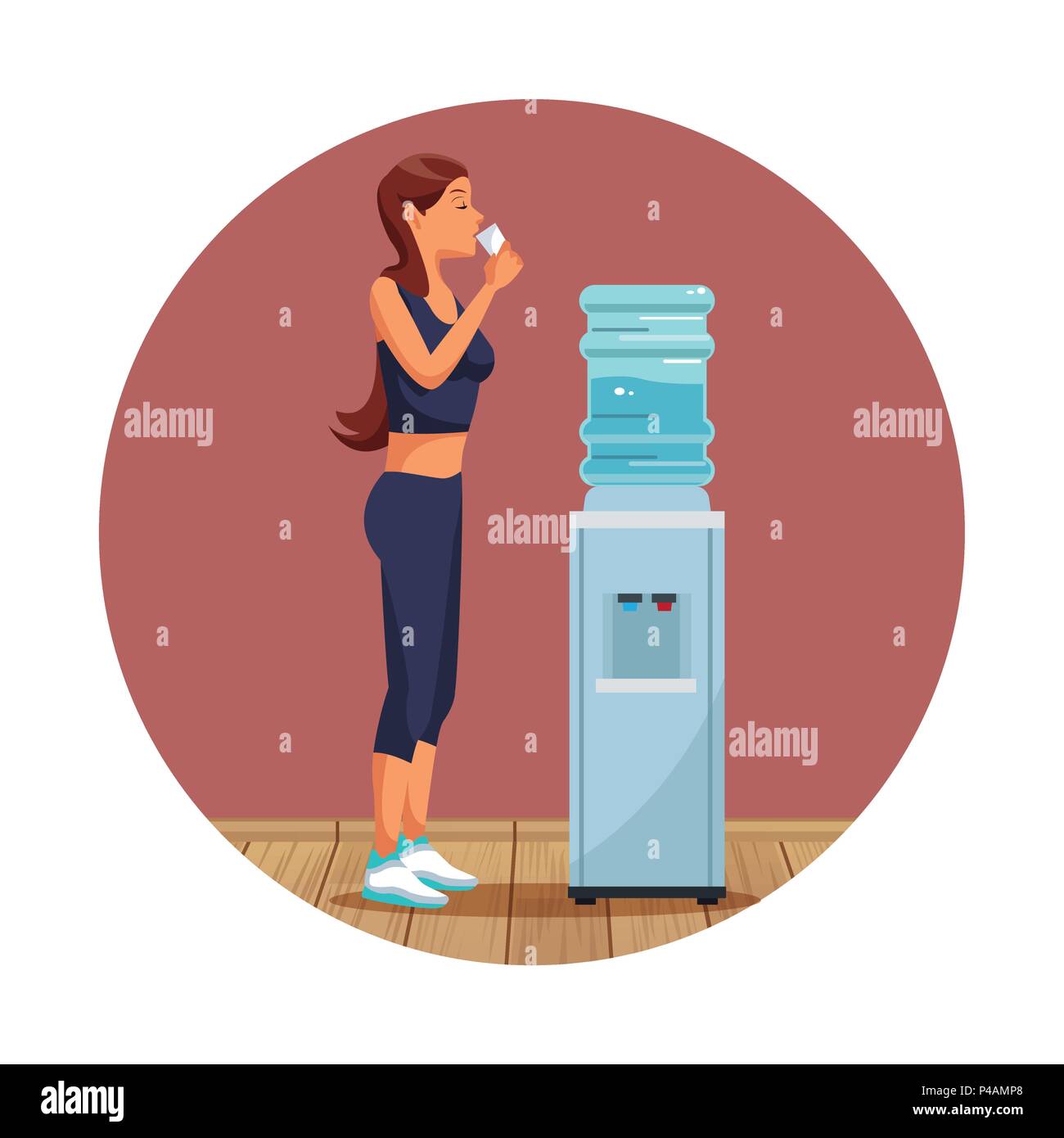 Portrait happy woman water Stock Vector Images - Alamy