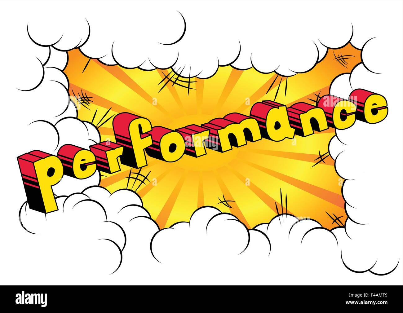 Performance - Comic book word on abstract background Stock Vector Image ...