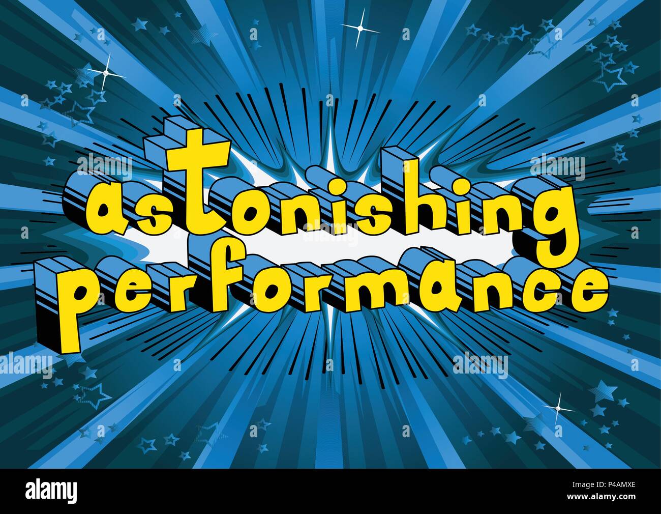 Astonishing Performance - Comic book word on abstract background Stock ...