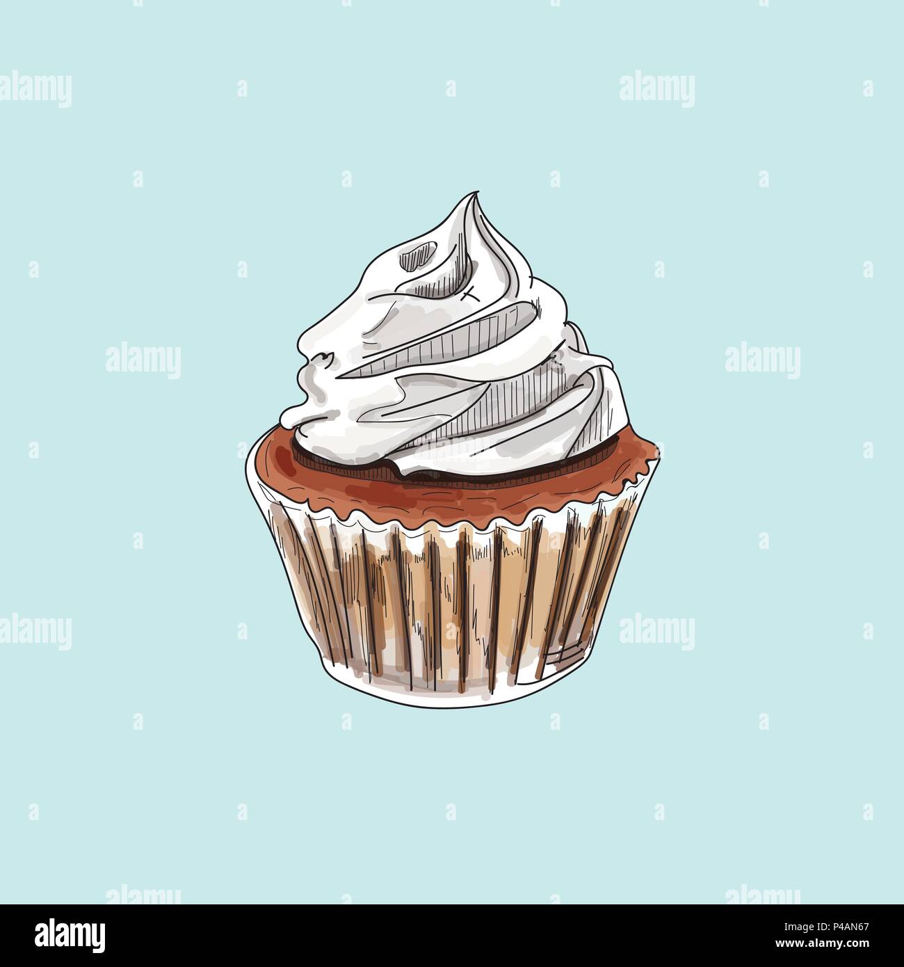 vector cupcake muffins on pastel background Stock Vector Image & Art ...