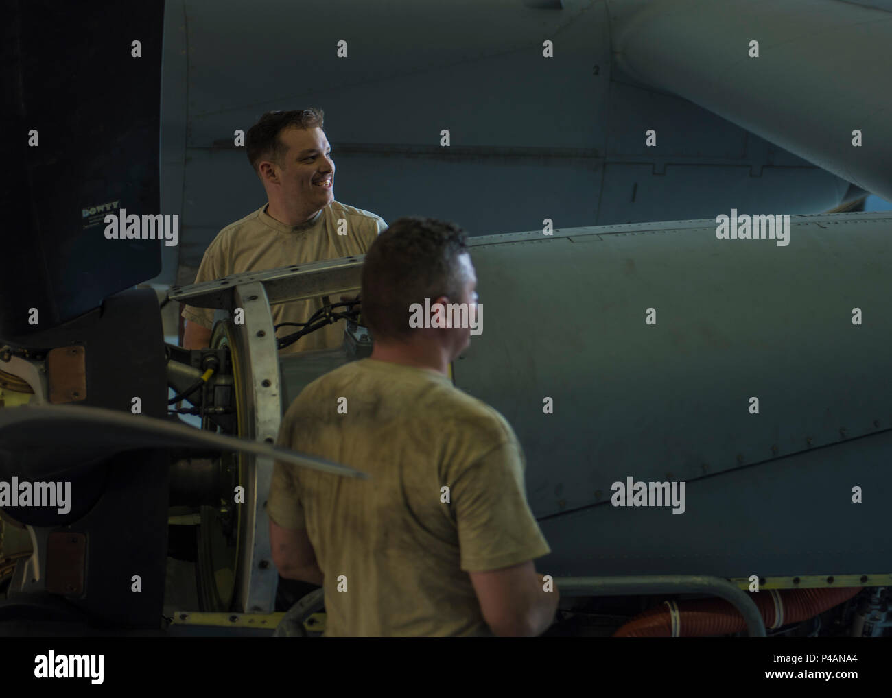 Senior Airman Charles Pearce (back) and Staff Sgt. Case Gadd (front ...