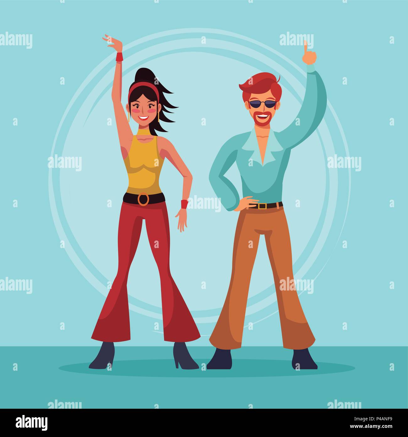 80s Couple dancing cartoon Stock Vector Image & Art - Alamy