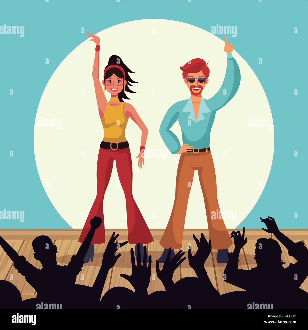 Retro 80's disco dancers hi-res stock photography and images - Alamy