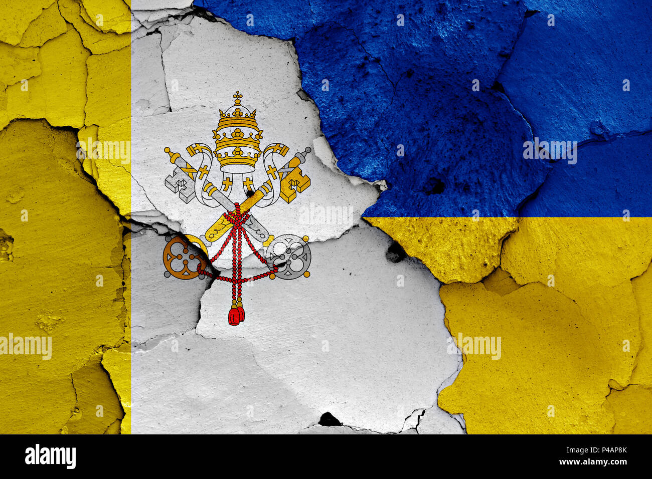 flags of Vatican and Ukraine Stock Photo - Alamy