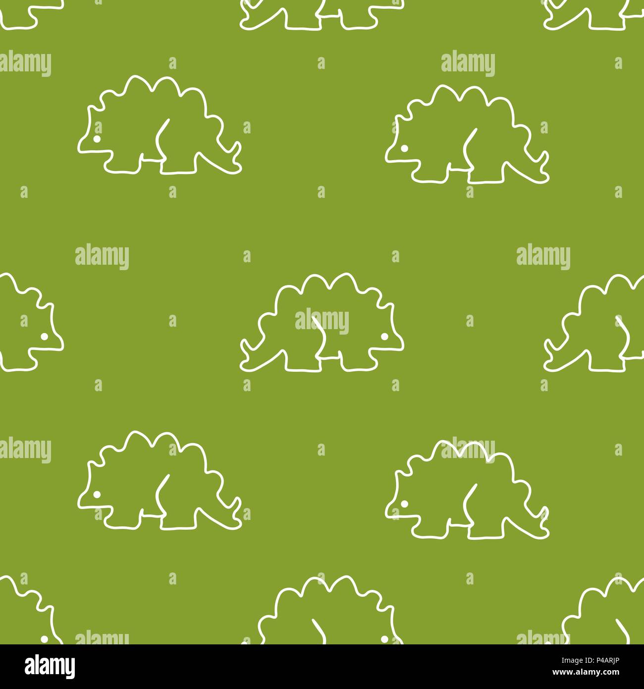 Dinosaur stegosaurus pattern seamless. Vector illustration. Green ...
