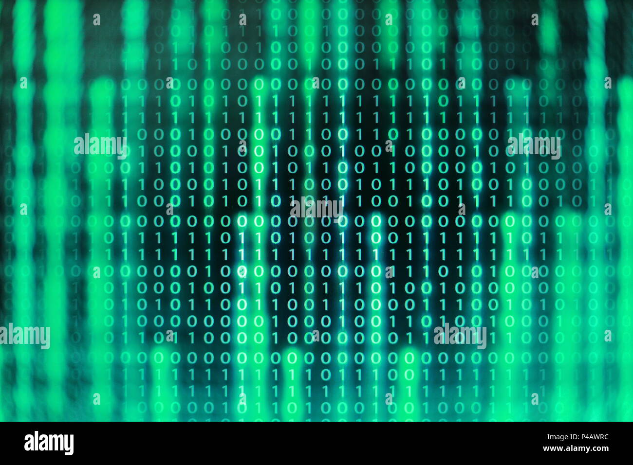 Power Of Big Data Binary Code Information Bit On Computer Monitor 4012