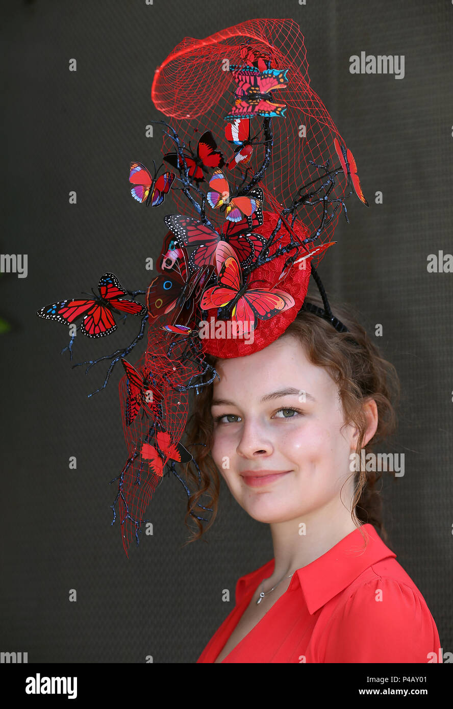 Harriet Finlayson poses for photographs on day three of Royal Ascot at ...