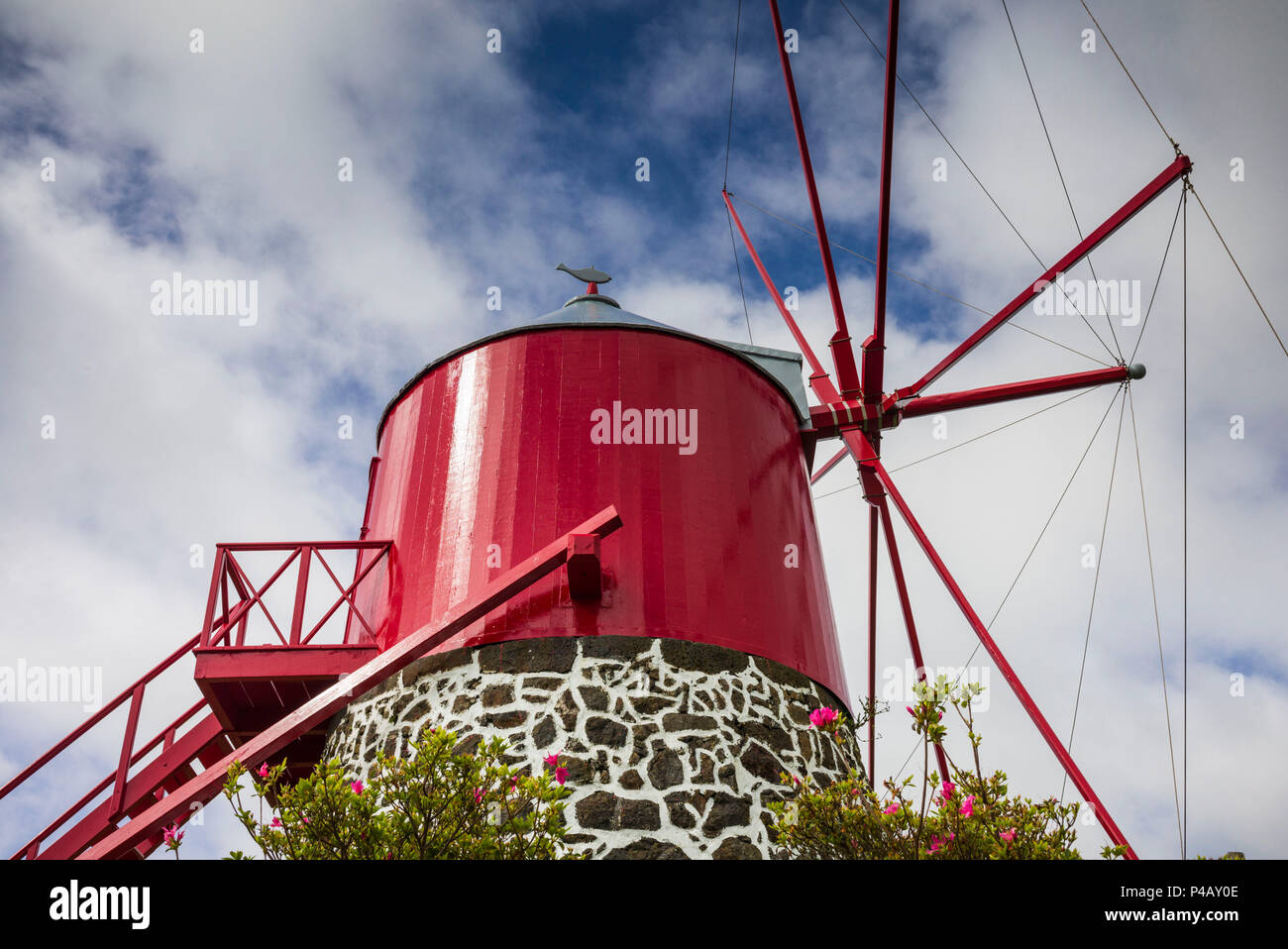 Portugal, Azores, Faial Island, Espalamaca, traditional windmill Stock ...