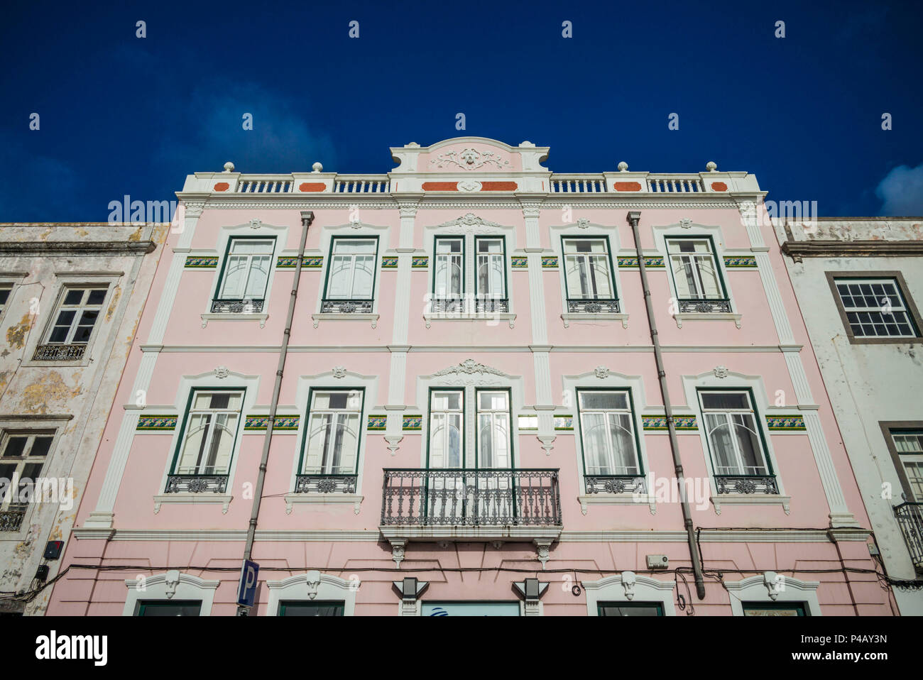 Portugal, Azores, Faial Island, Horta, waterfront buildings Stock Photo ...